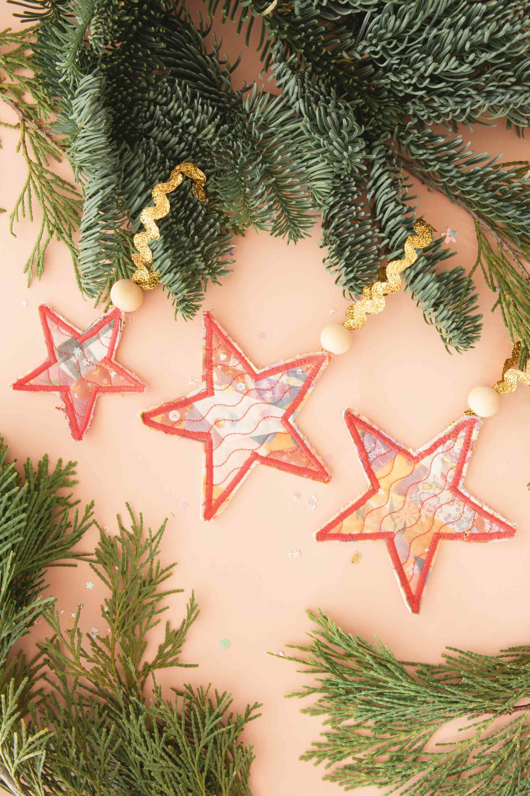 DIY Quilted Fabric Scrap Star Ornaments - Sarah Hearts